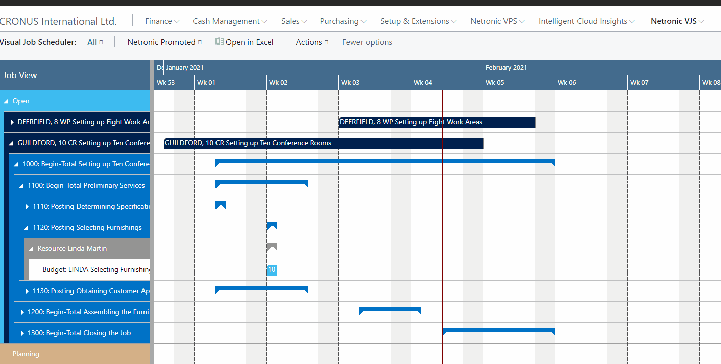 Dynamics 365 BC | Visual Jobs Scheduler (VJS) | Project planning