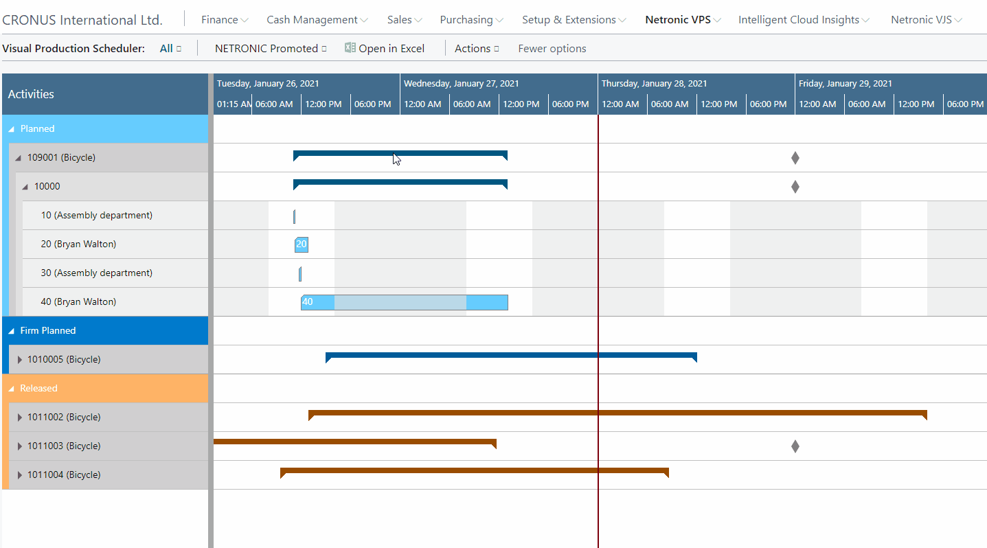 VPS for Dynamics 365 Business Central | Visual Production Scheduling
